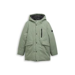 Tom Tailor Jungen Arctic Parka mit Kapuze, grün, Uni, Gr. 164