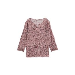 Tom Tailor Damen Crinkle Blusenshirt mit Muster, rosa, Gemustert, Gr. XL