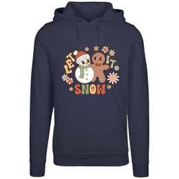 F4NT4STIC Hoodie Let It Snow Groovy Christmas Gingerbread in marineblau | Gr.: XXL