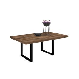 58 aufm Kessel ESSTISCH Elgin 3 175x80x100 Metall+Holzwerkstoff Schwarz/Zinneiche | Gr.: onesize