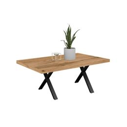 58 aufm Kessel ESSTISCH Elgin 4 175-275x80x100 Holzwerkstoff Schwarz/Wotan Eiche | Gr.: onesize