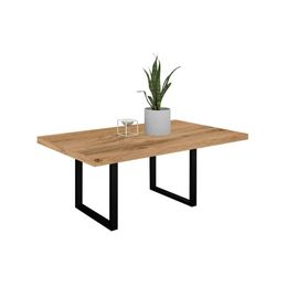 58 aufm Kessel ESSTISCH Elgin 3 210x80x100 Metall+Holzwerkstoff Schwarz/Wotan Eiche | Gr.: onesize