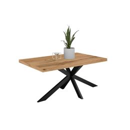58 aufm Kessel ESSTISCH Elgin 2 175-275x80x100 Holzwerkstoff Schwarz/Wotan Eiche | Gr.: onesize