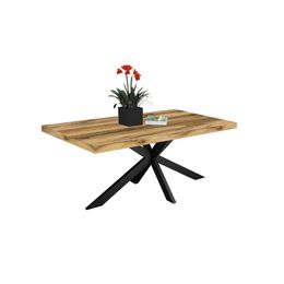 58 aufm Kessel ESSTISCH Elgin 2 175-275x80x100 Holzwerkstoff Schwarz/Plankeneiche | Gr.: onesize
