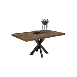 58 aufm Kessel ESSTISCH Elgin 1 210-310x80x100 Metall+Holzwerkstoff Schwarz/Zinneiche | Gr.: onesize