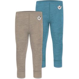 Normani Outdoor Sports 2er Pack Baby Merino Hose &bdquo;Tutira" in Beige/Blau | Gr.: 62