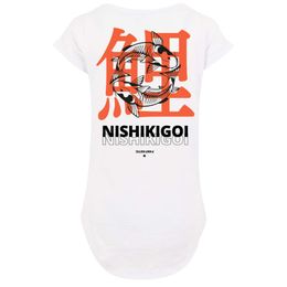 F4NT4STIC Long Cut T-Shirt Nishikigoi Koi Japan Grafik in wei&szlig; | Gr.: S