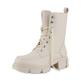 VAN HILL Schn&uuml;rstiefeletten Olivia in Creme | Gr.: 41