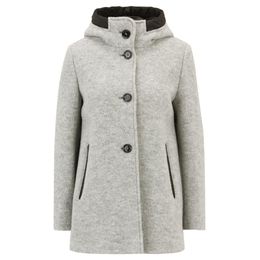 Gil Bret Wolljacke mit Kapuze in Light Grey Melange | Gr.: 40