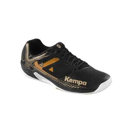 Kempa Hallen-Sport-Schuhe Wing 2.0 in schwarz/wei&szlig;/gold | Gr.: 9-dot-5
