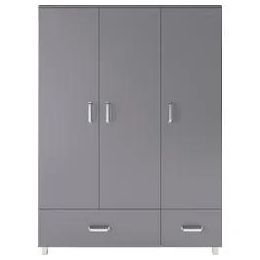 Kleiderschrank Inosign "Miami Kleiderschrank", grau (grau metallic), B:146cm H:200cm T:52cm, FSC-zertifizierter Holzwerkstoff, Kunststoff, MDF, Metall, Schr&auml;nke, Kleiderschrank, Wahlweise mit 2 oder 3 T&uuml;ren