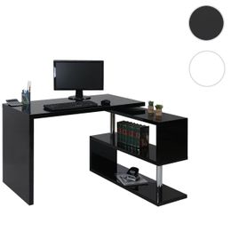Mendler Design Eckschreibtisch HWC-A68, B&uuml;rotisch Schreibtisch, hochglanz drehbar 120x60cm ~ Variantenangebo 57195+57196