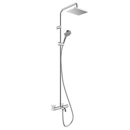 Hansgrohe Vernis Shape Aufputz-Duschsystem mit Wanneneinlauf, Thermostat, 26284000,