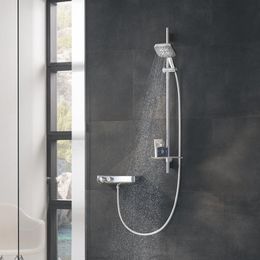 Grohe Rainshower SmartActive Cube Brausegarnitur mit Stange und Ablage, 3 Strahlarten, 26587000,