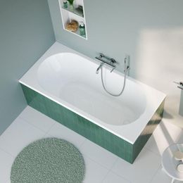 evineo ineo3 Rechteck-Einbaubadewanne mit Ablauf am Fu&szlig;ende, BE0763WH,