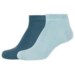 Kurzsocken Camano "silky touch", Damen, Gr. 35-38, blau (starlight bl), Obermaterial: 70% Viskose, 28% Polyamid, 2% Elasthan, unifarben, Socken, mit hautfreundlichem Gewebe