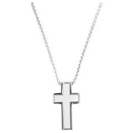 Kette mit Anh&auml;nger s.Oliver "Kreuz", silber (edelstahlfarben), Halsketten, Herren, Edelstahl, L: 60