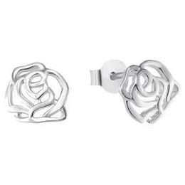 Paar Ohrstecker Amor "Rose", silber (silberfarben), Ohrringe, Damen, Silber 925 (Sterlingsilber)
