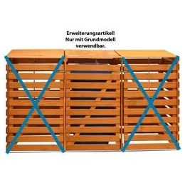 M&uuml;lltonnenbox Promadino "Vario V Erweiterung", braun (honigbraun), B:92cm H:122cm T:70cm, Massivholz, Metall, Aufbewahrungsboxen, besonders robust aus zertifiziertem Kiefernholz gefertigt