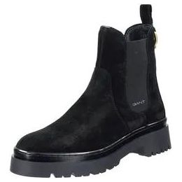 Snowboots Gant "Gant Stiefel Veloursleder/Textil", Damen, Gr. 37, schwarz, Textil, Veloursleder, Schuhe Snowboots