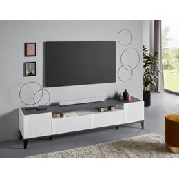 Lowboard Inosign "SunriseTV-Board, TV-Schrank", weiß (weißhg, schiefer), B:200cm H:47cm T:40cm, FSC-zertifizierter Holzwerkstoff, Sideboards, Breite 200 cm
