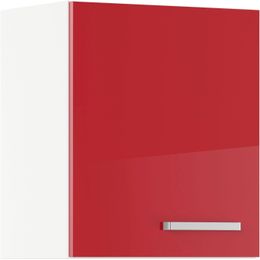 Hängeschrank IMPULS KÜCHEN ""Turin", Breite/Höhe: 50 oder 60/57,9 cm", rot (rot hochglanz), B:50cm H:57,9cm T:34,5cm, Holzwerkstoff, Schränke, vormontiert, mit Falt-Lifttür, mit verstellbarem Fachboden