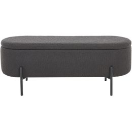 Hockerbank Salesfever "Hockerbank im stilvollen Look", schwarz (anthrazit, schwarz), B:110cm H:44cm T:40cm, Bouclé Stoff (100% Polyester), Metall, Hocker, aufklappbar, mit Stauraumfunktion