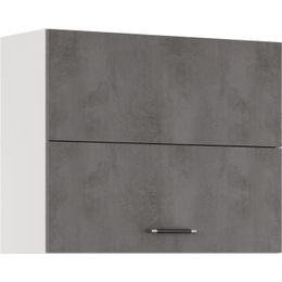 Faltlifthängeschrank IMPULS KÜCHEN ""Prag und Valencia", Breite/Höhe: 90/72,3 cm", grau (beton, optik schiefer dunkelgrau), B:90cm H:72,3cm T:34,2cm, Dekorfolie, Holzwerkstoff, Schränke, vormontiert, mit Soft-Close, mit Falt-Lifttür bestehend aus 2 Fronten