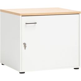 Mehrzweckschrank Schildmeyer "Solea, Breite 67 cm", weiß (mattweiß, eichehellfarben), B:67,1cm H:60cm T:60cm, FSC-zertifizierter Holzwerkstoff, Schränke, Softclose-Scharniere, Wechselbarer Türanschlag