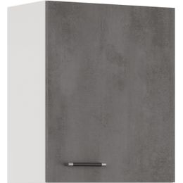 Hängeschrank IMPULS KÜCHEN ""Prag und Valencia", Breite/Höhe: 60/72,3 cm", grau (beton, optik schiefer dunkelgrau), B:60cm H:72,3cm T:34,2cm, Dekorfolie, Holzwerkstoff, Schränke, vormontiert, mit Soft-Close, mit Drehtür