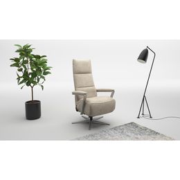 Sit & More TV-Sessel SIT & MORE "Vario Comfort, inkl. Kopfteilverstellung & 360 Drehfunktion", beige (sand), B:70cm H:124cm T:85cm, 100% Polyester, Sessel, inkl. Herz-Waage-Funktion & 3 Motoren, H&ouml;he der Armlehnen 64cm