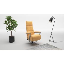Sit & More TV-Sessel SIT & MORE "Vario Comfort, inkl. Kopfteilverstellung & 360 Drehfunktion", gelb, B:70cm H:124cm T:85cm, 100% Polyester, Sessel, inkl. Herz-Waage-Funktion & 3 Motoren, H&ouml;he der Armlehnen 64cm