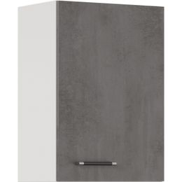 Hängeschrank IMPULS KÜCHEN ""Prag und Valencia", Breite/Höhe: 50/72,3 cm", grau (beton, optik schiefer dunkelgrau), B:50cm H:72,3cm T:34,2cm, Dekorfolie, Holzwerkstoff, Schränke, vormontiert, mit Soft-Close, mit Drehtür