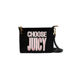 Schultertasche Juicy Couture "ELLA FLAT POUCH Damen", Kinder, Gr. B/H/T: 2cm x 17cm onesize, schwarz, Baumwolle, Polyurethan, Taschen Schultertasche, Schultertasche Damen, Mini Bag, Handtasche, Fashion, Lifestyle, Sale