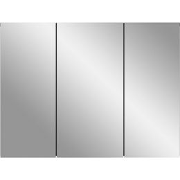 Spiegelschrank Welltime "Doux, Breite 80 cm, 3 Spiegeltüren, 6 Einlegeboden, 9 Fächer", grau (grau, spiegelglas), B:80cm H:60cm T:15cm, FSC-zertifizierter Holzwerkstoff, Schränke, Badschrank, Bad-Möbel, Badezimmer