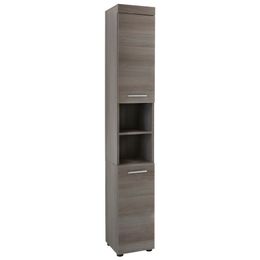 Hochschrank Welltime "Royan", silber (eichefarben rauchsilber), B:30cm H:30cm T:190cm, Schr&auml;nke, Bad-Hochschrank Hochschrank, Hochschrank mit 2 T&uuml;ren & 2 F&auml;chern - (B/T/H) 30/31/190 cm