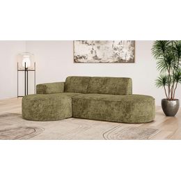 Ecksofa OTTO HOME, B:248cm H:76cm T:159cmgrün, 100% Polyester, Sofas, "ADELLA Design-Sofa mit Recamiere rechts/links, 248/159/76 cm", L-Form mit