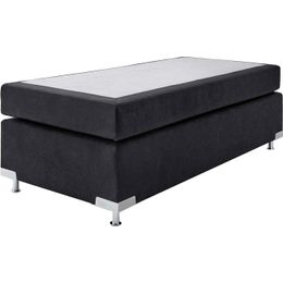 Boxspringbett "Holland", schwarz, B:92cm L:201cm, Microvelours (100% Polyester), Westfalia Schlafkomfort, Komplettbetten, Boxspringbett, ohne Kopfteil, frei im Raum stellbar