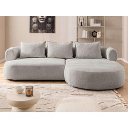Ecksofa Home Affaire, B:257cm H:78cm T:159cmhellgrau, 100% Polyester, Sofas, "LUSSAC L-Form Design-Sofa mit Zierkissen, Maße B/T/H: 257/159/78 cm",