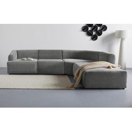 Ecksofa "LYZA L-Form links/rechts, Modularsofa "XL", Ma&szlig;e B/T/H: 287/267/74 cm", grau (anthrazit), B:287cm H:74cm T:267cm, 100% Polyester, LeGer Home by Lena Gercke, Sofas, Ecksofa, aus 4 Modulen, zusammen oder einzeln stellbar