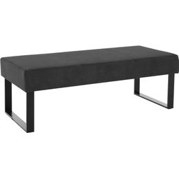 Sitzbank Home Affaire "Oliver", schwarz (schwarz, schwarz), B:140cm H:50cm T:62cm, Polyester, Sitzbänke, Breite 140cm, mit Metallgestell