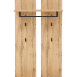 Garderobenpaneel Innostyle "Sparks Garderobenpaneel; 80x130x30cm (B/H/T)", eiche altholz, B:80cm H:130cm T:30cm, Holzwerkstoff, MDF, Garderobenpaneele, 1 Boden, 4 Haken, 1 Kleiderstange