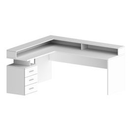 Eckschreibtisch Inosign "New Selina", wei&szlig; (wei&szlig; hochglanz), B:180cm H:90cm T:160cm, Tische, Eckschreibtisch, Schreibtisch, Schubk&auml;sten, mit oder ohne Monitoraufsatz, B 180/160 cm