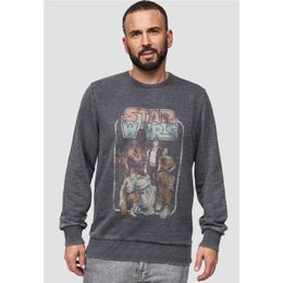 Sweatshirt Recovered "Star Wars Return Of The Jedi", Herren, Gr. S, grau, 100% Baumwolle, bedruckt, normal, Rundhals, Sweatshirts Sweatshirt, im zeitlosen Design