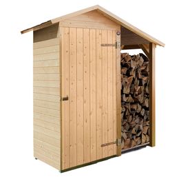 Garten-Geräteschrank Weka "Gr. 1", beige (natur), Holzwerkstoff, Gerätehäuser, BxTxH: 142x85x196 cm, mit Schleppdach