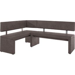 Eckbank Home Affaire "Charissa", braun (dunkelbraun (arizona 4412)), B:190cm H:90cm T:140cm, Holzwerkstoff, Massivholz, Sitzbänke, in 3 Größen, verschiedene Qualitäten