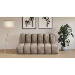 2,5-Sitzer "Priya Designersofa, moderne Steppung, auch in Boucl&eacute;", grau (taupe), B:185cm H:84cm T:108cm, 100% Polyester, LeGer Home by Lena Gercke, Sofas, gem&uuml;tlich und modern, B/T/H: 185/108/84 cm
