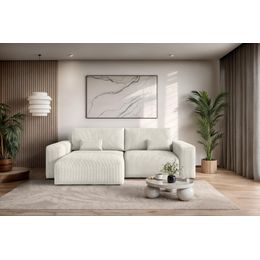 Ecksofa OTTO HOME, B:265cm H:89cm T:159cmcreme, 100% Polyester, Wohnzimmer, Sofas, "MATTS Schlafsofa mit Bettkasten, Maße B/T/H: 265/159/89 cm",