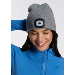 Beanie Chillouts "ChillLight Hat", Damen, Gr. - (55/62), grau, Feinstrick, Materialmix, Mützen, mit integrierter, wiederaufladbarer Leuchte