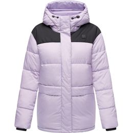 Anorak Ragwear "Wikesh", Damen, Gr. S (36), lila (lavender), Obermaterial 1: 100% Nylon, Obermaterial 2: 100% Polyester, Innenfutter: 100% Polyester, Wattierung: 100% Polyester, lässig geschnitten hüftbedeckend, hoch geschlossener Ausschnitt, eng Strickbündchen, Jacken, stylische Winter Steppjacke mit Colourblocking